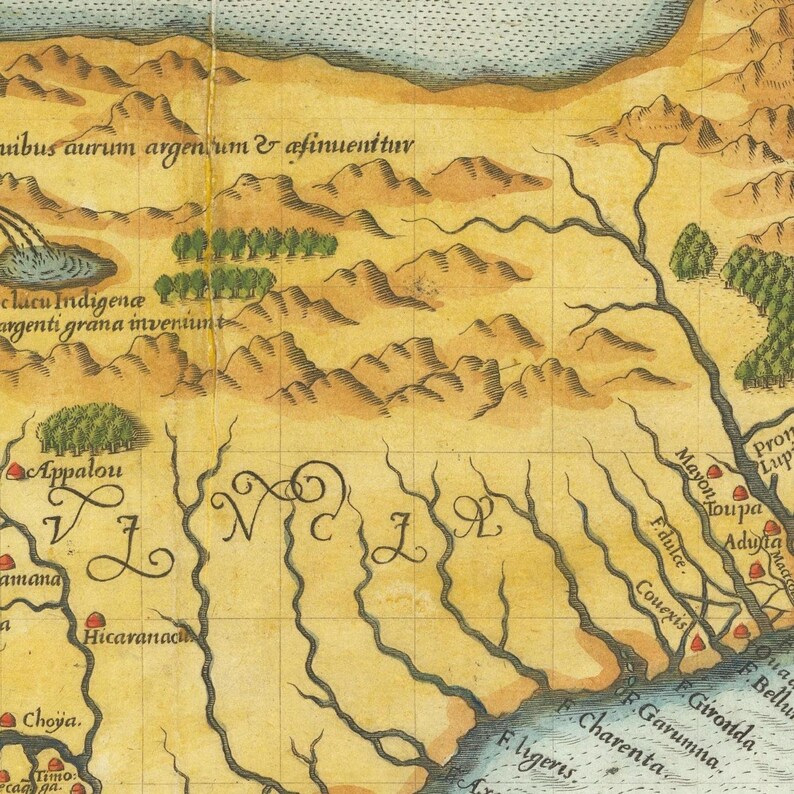 Old Map of Florida 1591 Extremely Rare Ancient Map Fine | Etsy