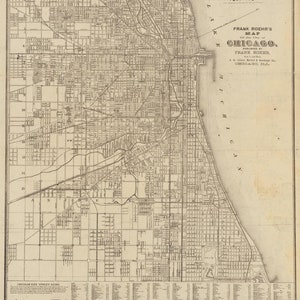 Chicago Map Print 1880: Antique City Plan Reproduction - Etsy