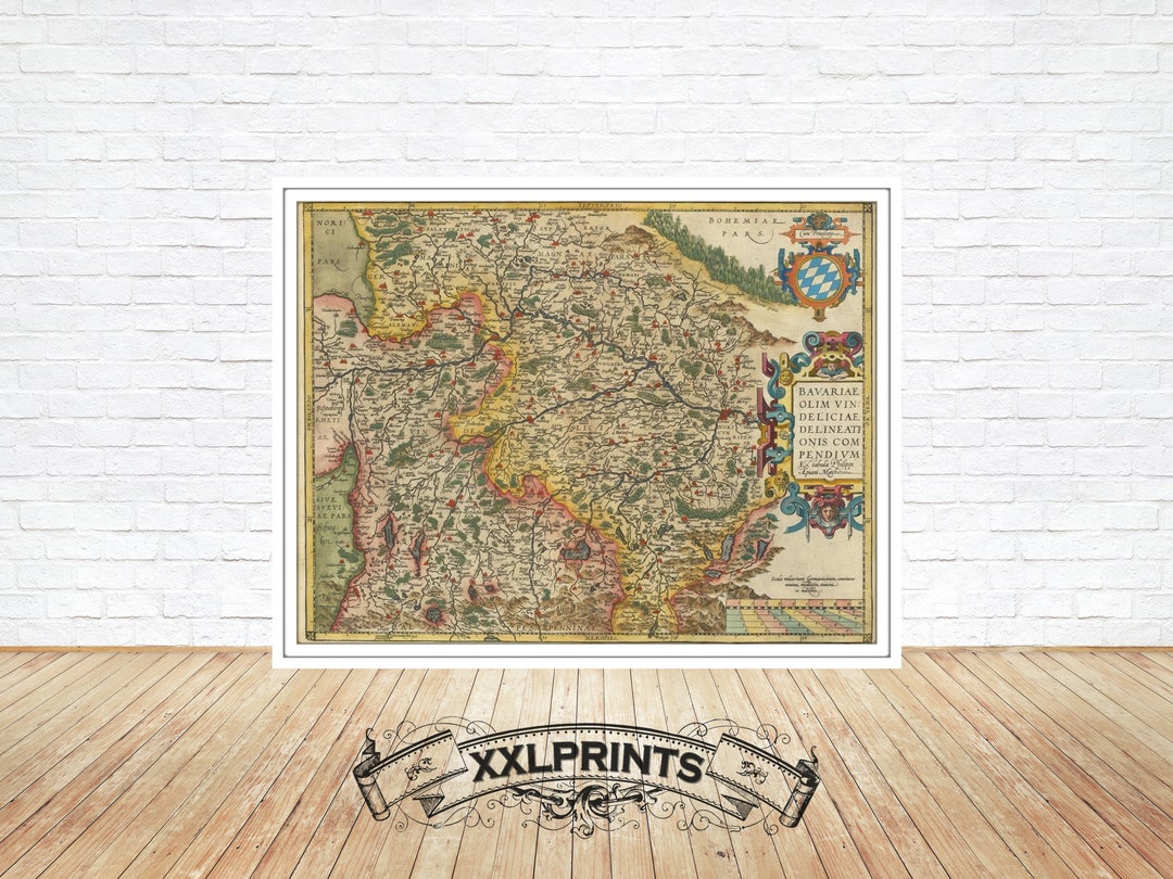Bavaria Map Print: 1581 Ancient Fine Art Reproduction - Etsy