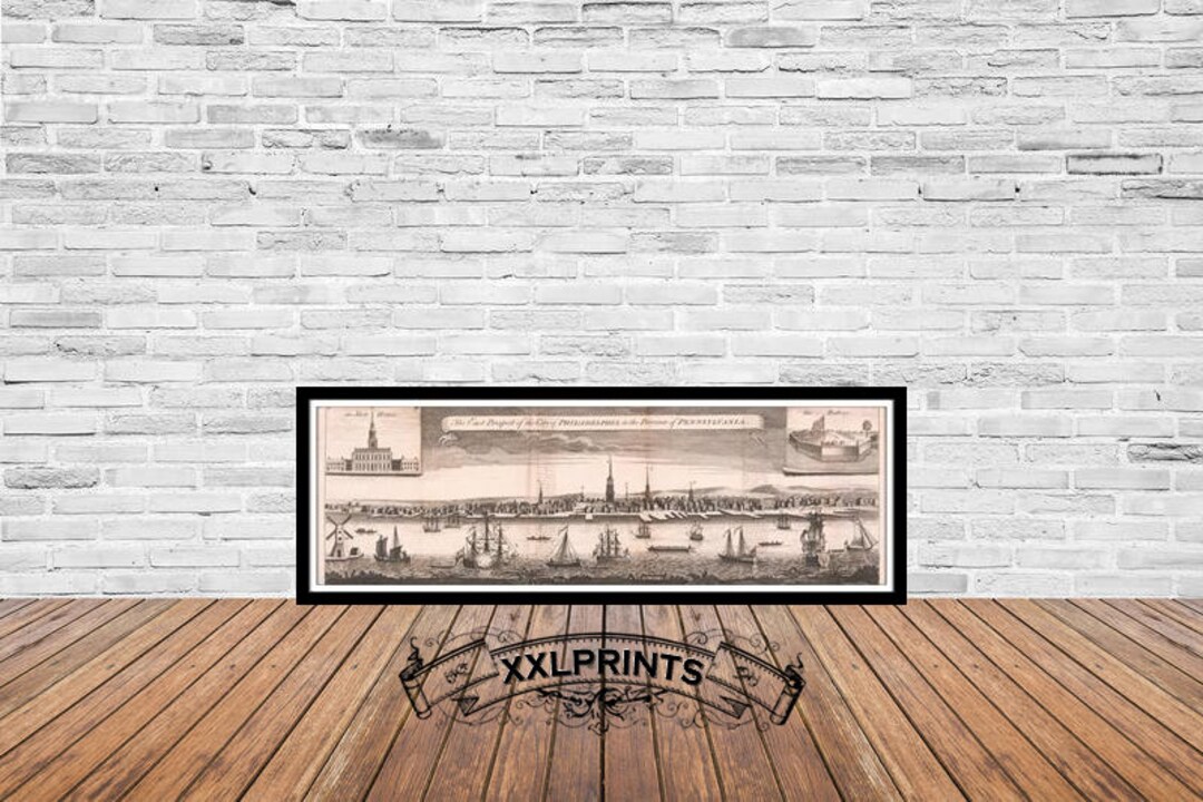 Philadelphia Map Print: 1779 Antique City View, Fine Art Reproduction ...
