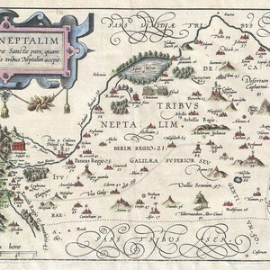 Naphtali Tribe Ancient Map Print: Israel, Golan Heights, Galilee - Etsy