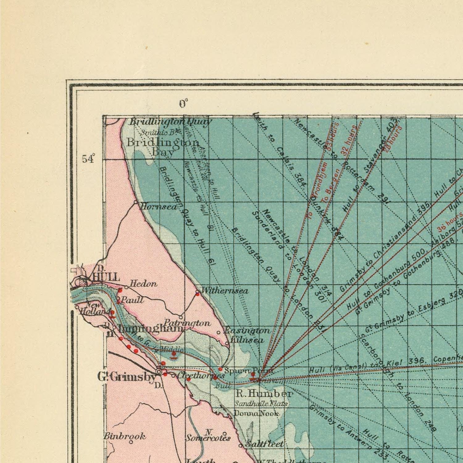 Southern North Sea Ports Map: 1922 Antique Fine Art Print - Etsy UK