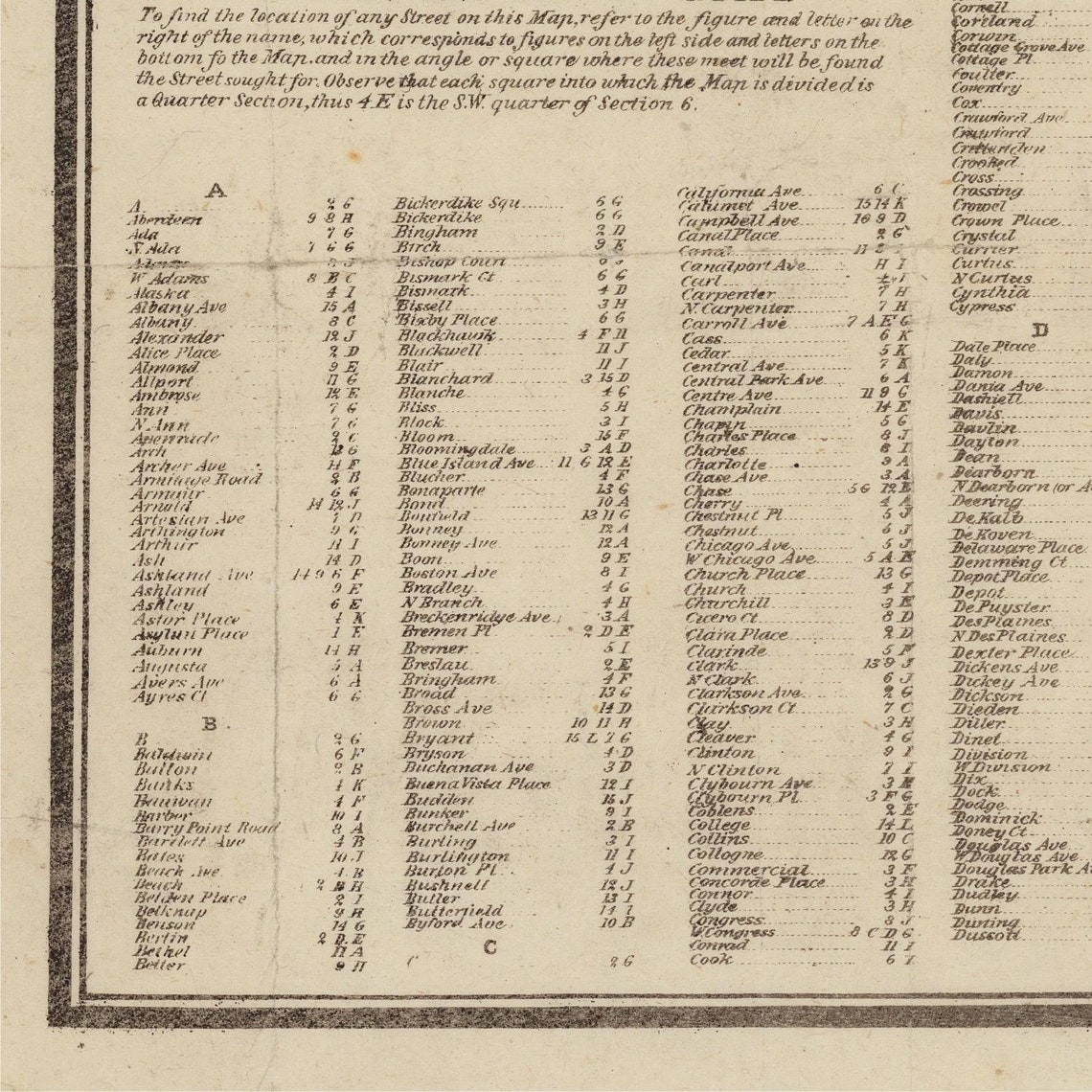 Old Map of Chicago 1880 City Plan Antique Fine - Etsy