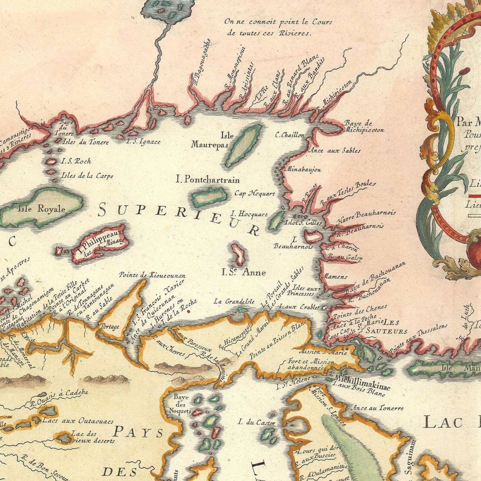 1755 Great Lakes Map Print, Antique Style Reproduction - Etsy