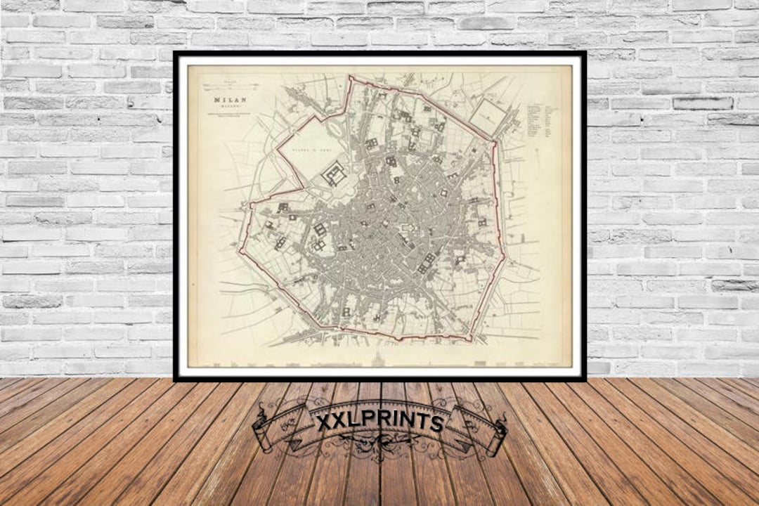 1832 Milano Map Print: Antique City Plan, Fine Art Reproduction - Etsy