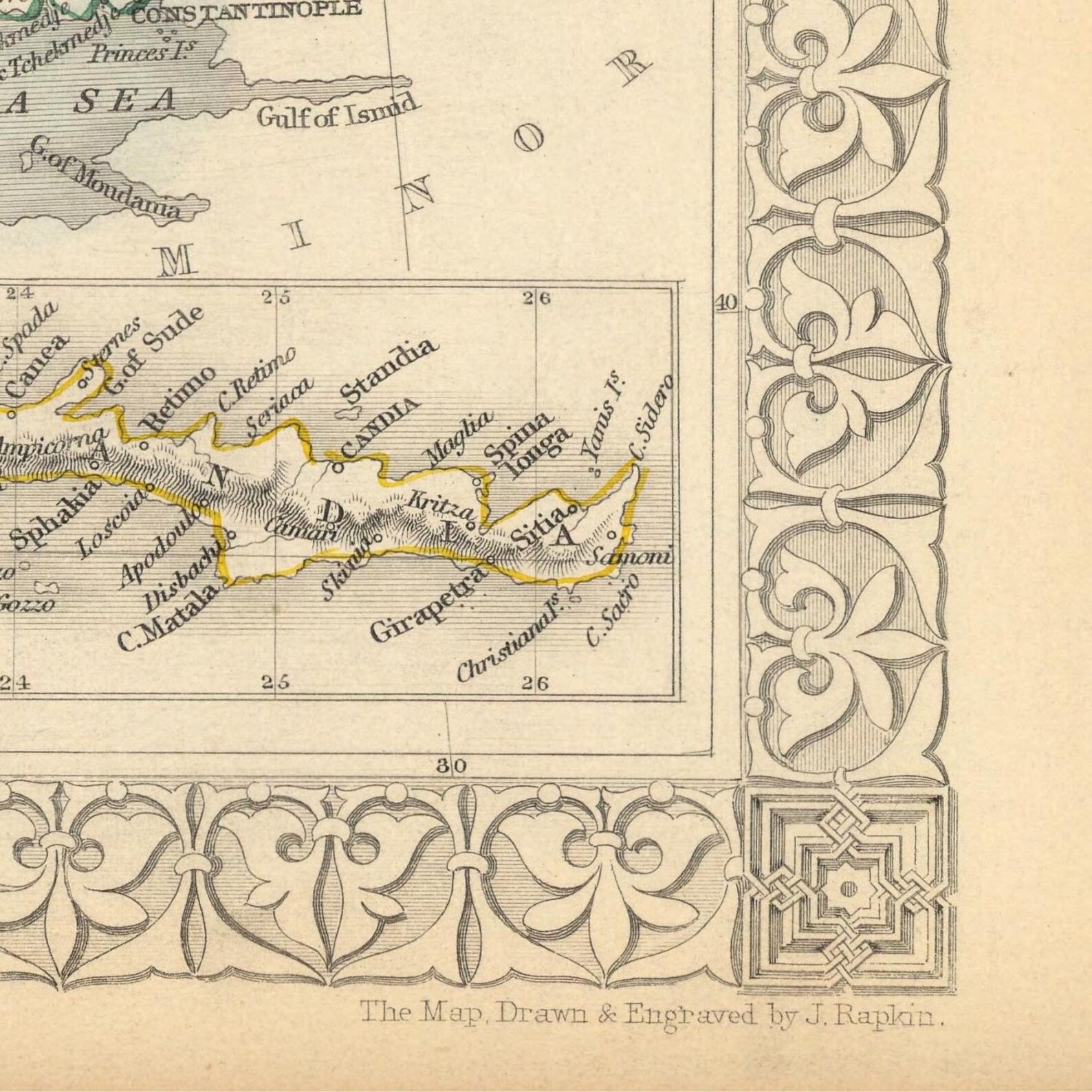 Old Map of Turkey in Europe 1851 Antique Map Fine | Etsy