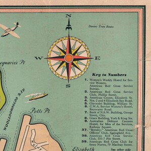 Sydney Australia Map Print: 1944 Pictorial City Plan - Etsy