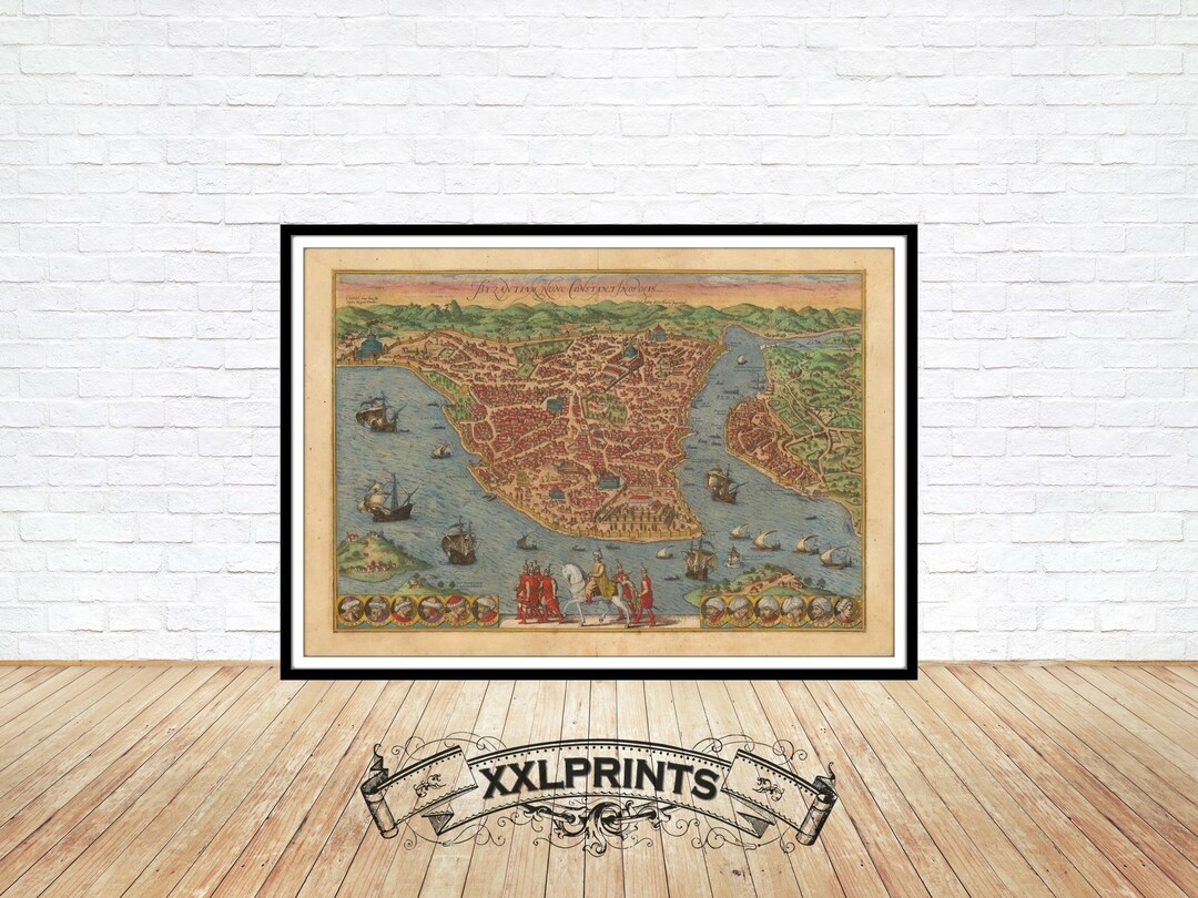 Istanbul Map Print: 1572 Constantinople Bird's Eye View - Etsy