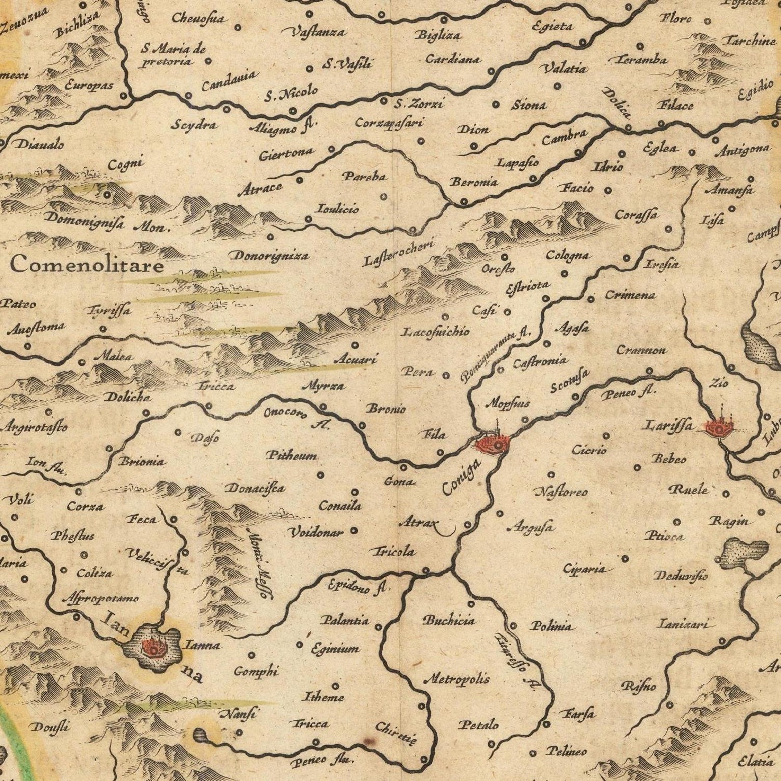 Old Map Of Macedonia 1659 Rare Map Fine Reproduction Large Etsy