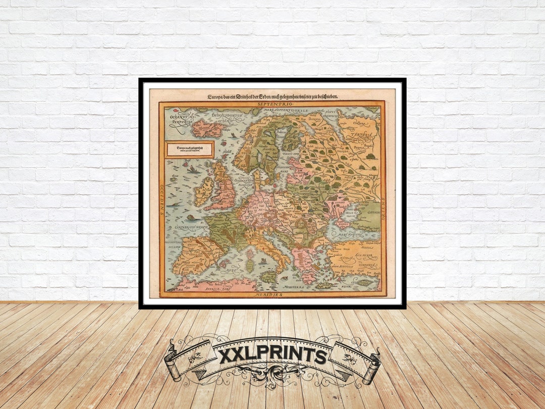 1590 Ancient Europe Map: Fine Art Giclée Print - Etsy