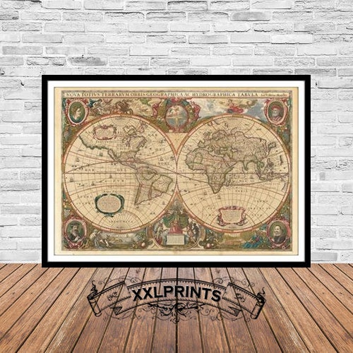 Old World Map 1660 Antique Map Fine Art Reproduction Print - Etsy