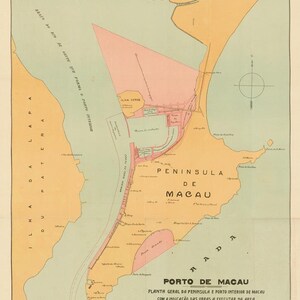 Old Map of Macao 1920 Rare Map Porto De Macau Antique Map - Etsy
