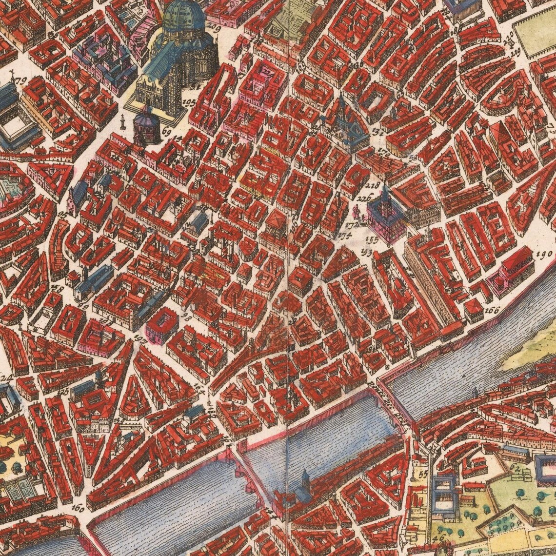 Florence Map Print: 1660 Antique City Plan, Fine Art Reproduction - Etsy