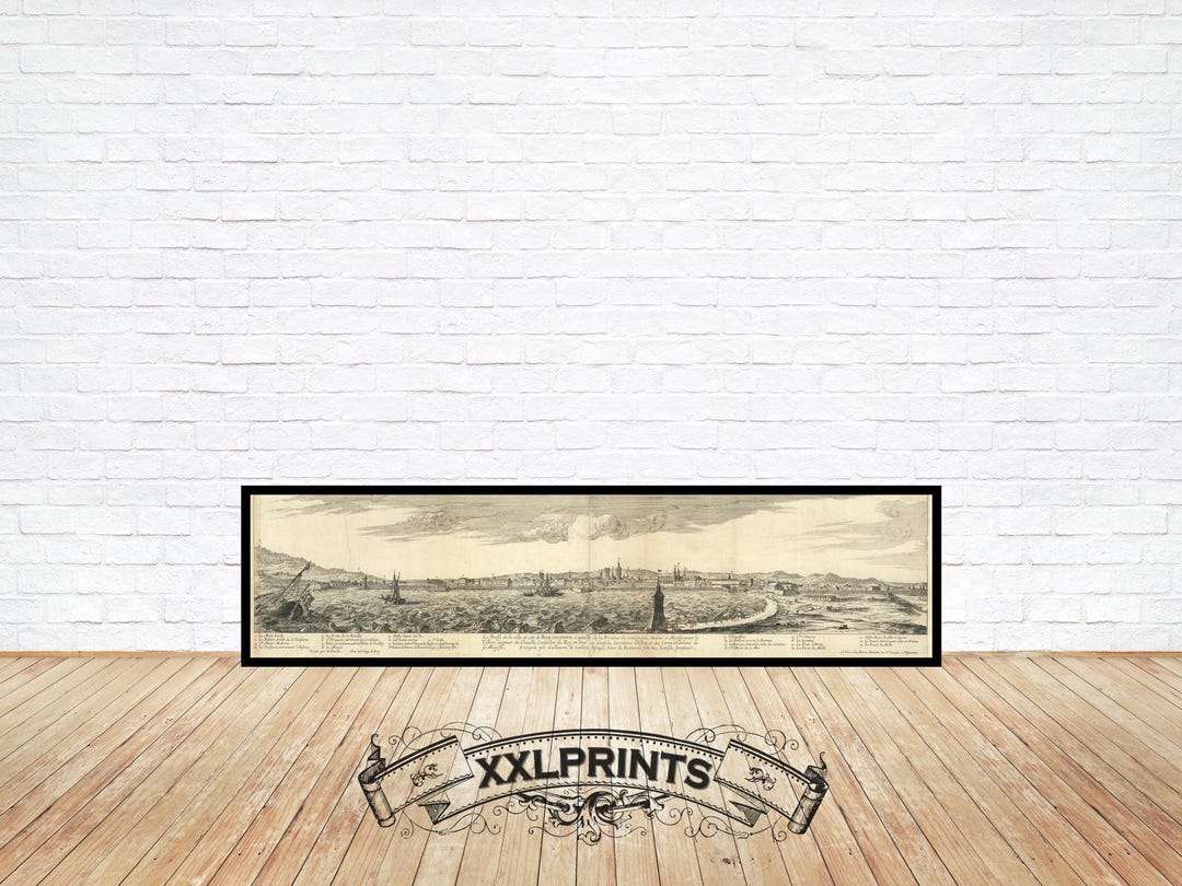 Ancient Barcelona Map Print: 1650 Aerial View, Fine Art Reproduction - Etsy