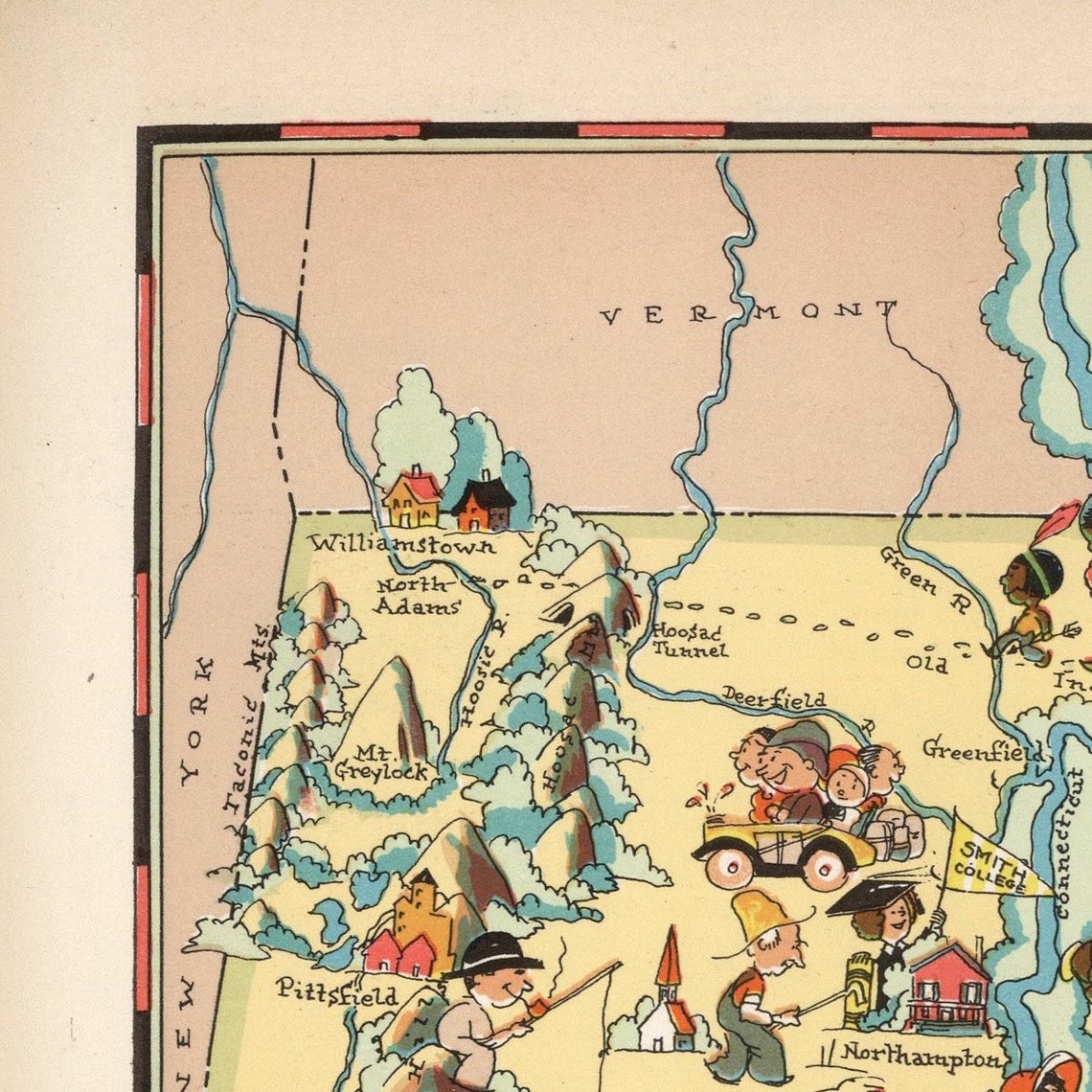 1935 Cartoon Map of Arkansas: Pictorial Fine Art Print - Etsy