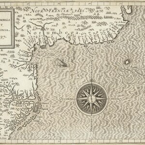 Norumbega Map Print: 1597 Ancient Map Reproduction - Etsy
