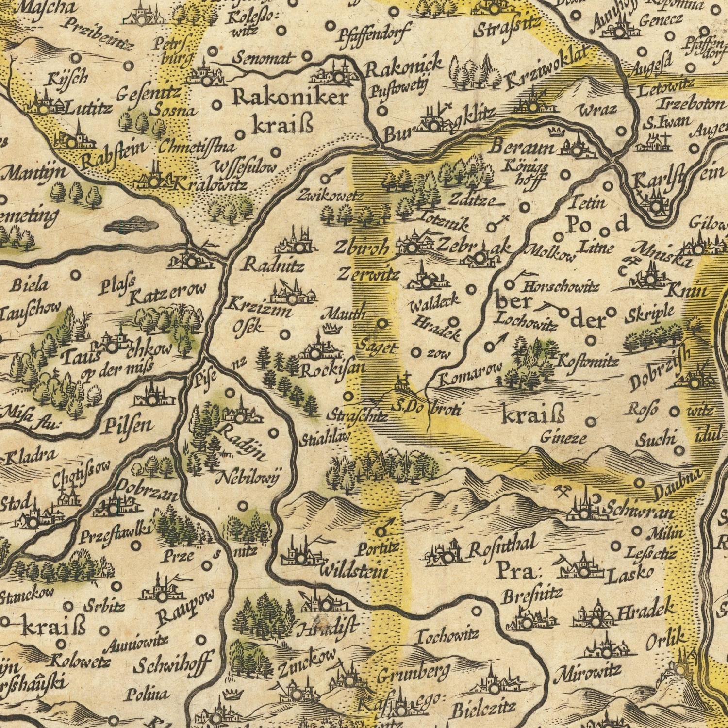 Old Map of Bohemia 1635 Very Rare Map Ancient Fine | Etsy