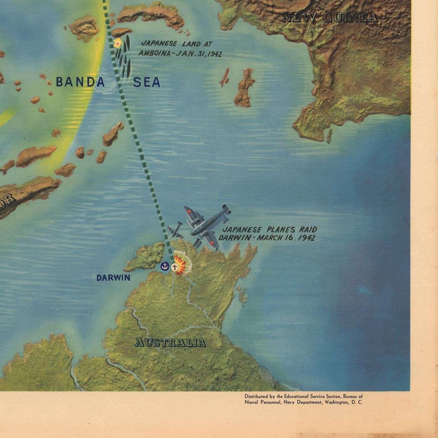 Old Map of Southeast Asia World War 2 1944 Fine - Etsy