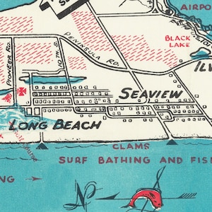 Long Beach Pictorial Map Print: 1950s Vintage Art Reproduction - Etsy