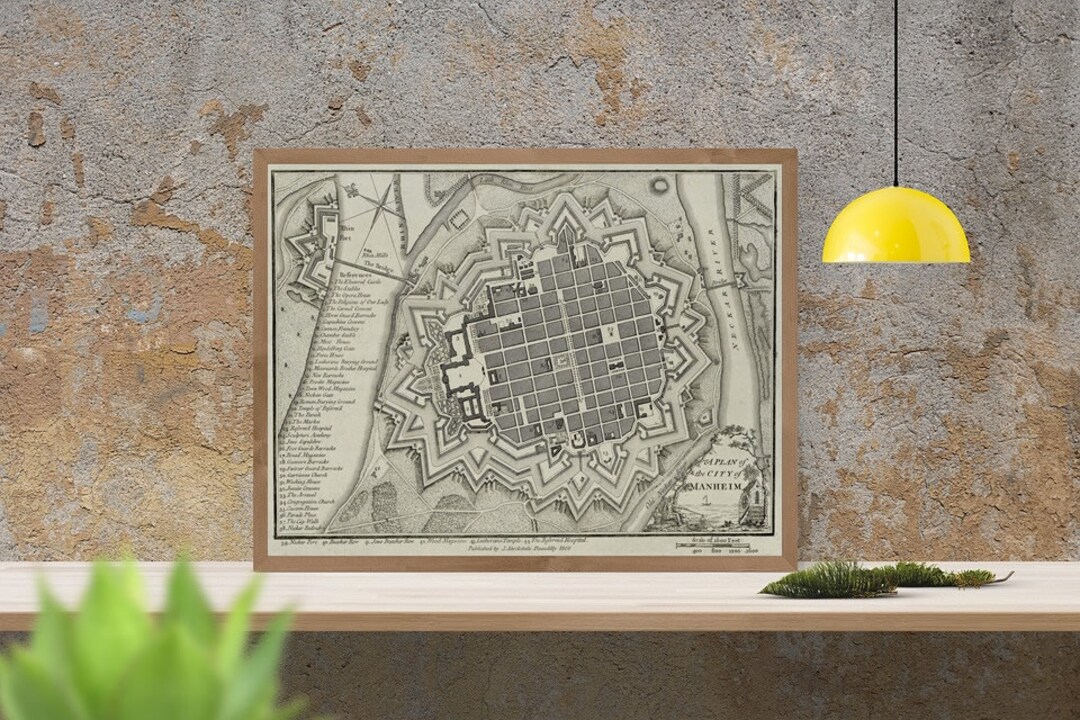 Antique Map of Mannheim 1800s: Fine Art Giclée Print - Etsy
