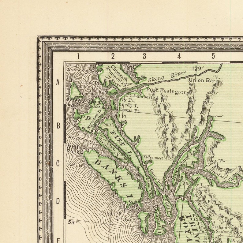 Antique British Columbia Map Print: 1883 Fine Art Reproduction - Etsy