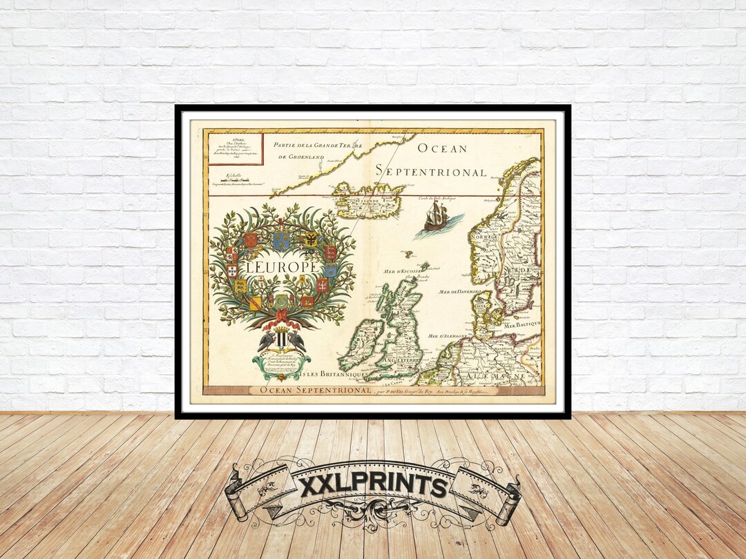 1668 British Isles Map: Northwestern Europe, Fine Art Print - Etsy