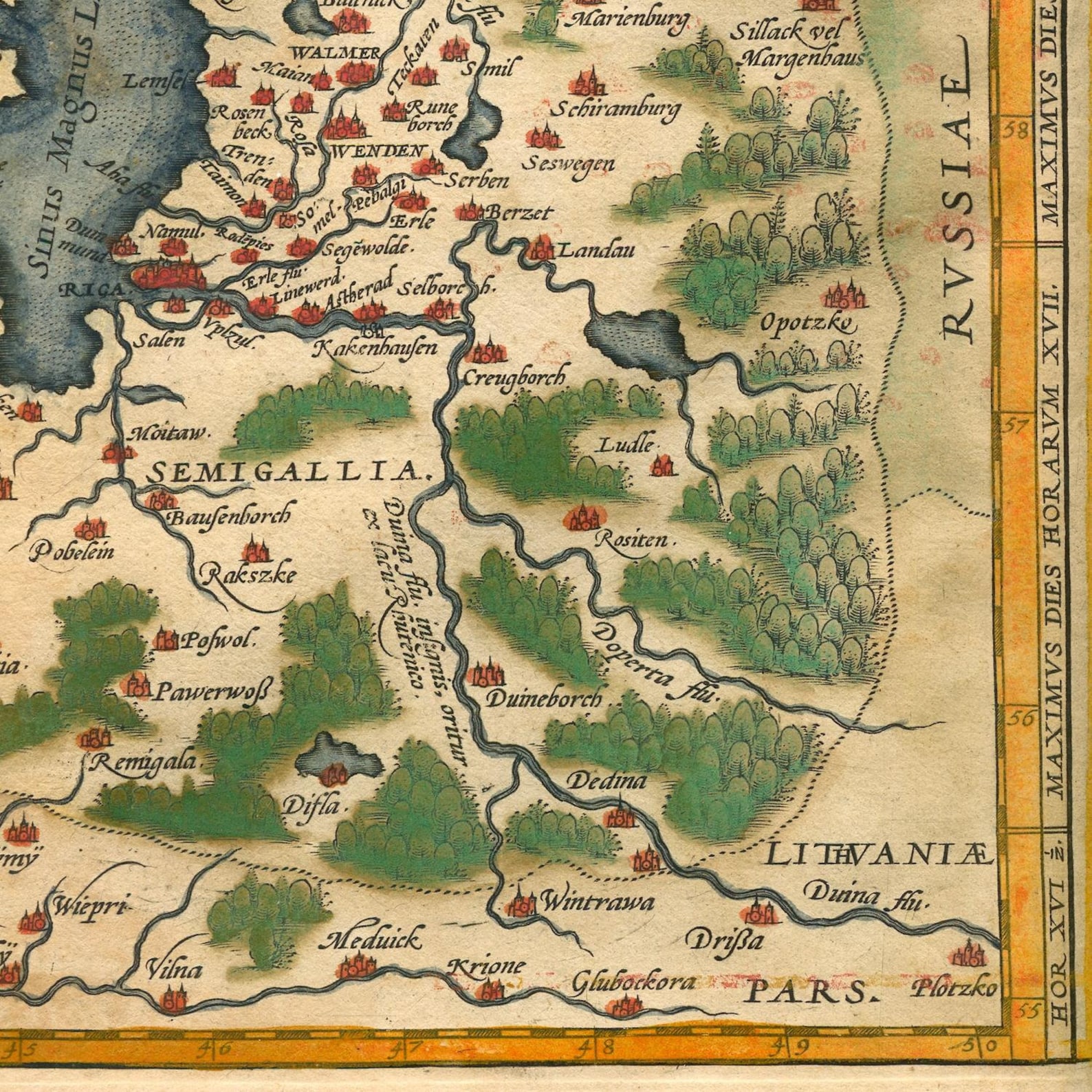 Ancient Map of Livonia 1584 Rare Map Beautiful Map Fine - Etsy