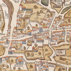 Ancient Rare Map of Paris at 1550, Large Paris Map, Fine Reproduction ...