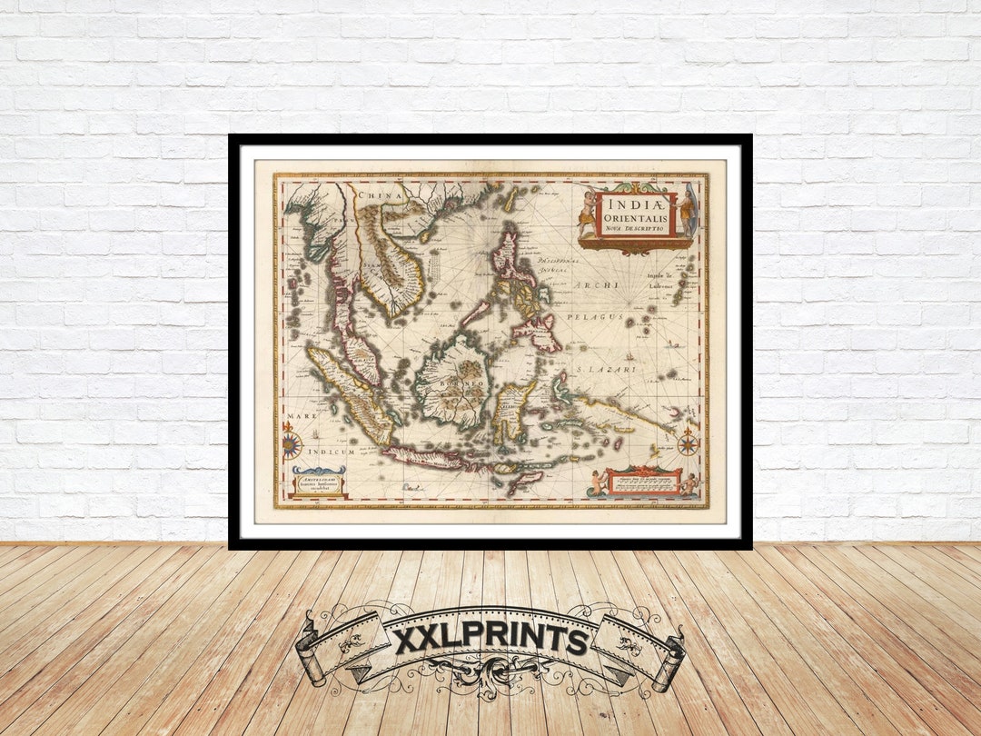 East India Map Print: 1630 Rare Ancient Map Reproduction - Etsy