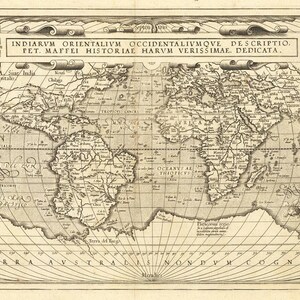 1589 Ancient World Map Print: Italian Language, Fine Art Reproduction ...