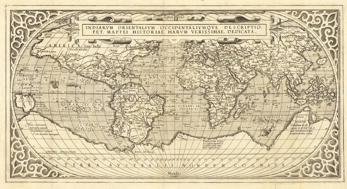 Ancient map of the World 1589 extremely rare map italian | Etsy