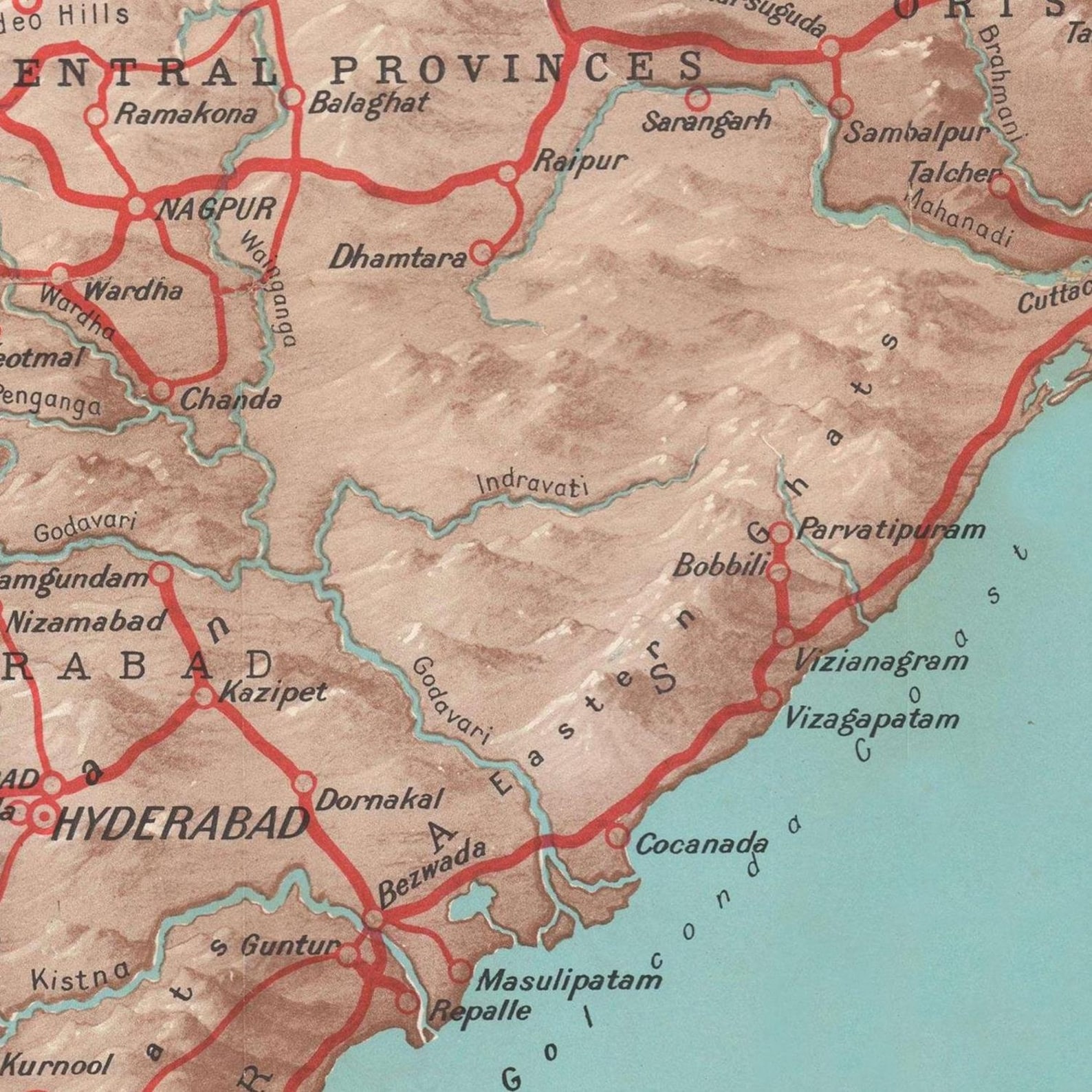 1930s India Tourist Map: Vintage Fine Art Print - Etsy
