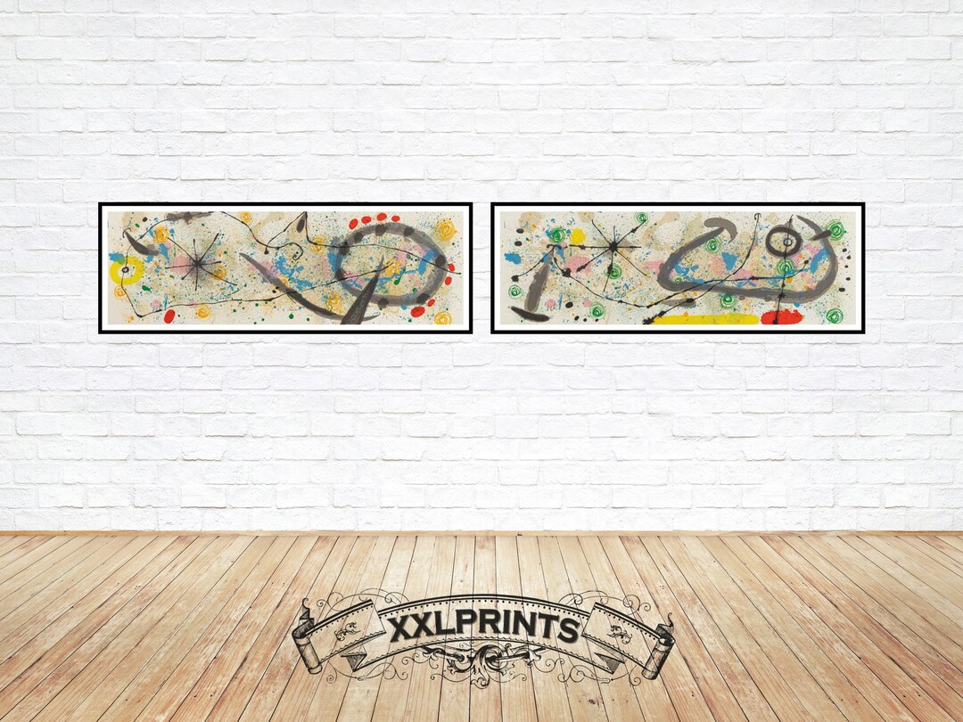 Joan Miro, the Lizard With Golden Feathers, Set of 2 Reproductions ...