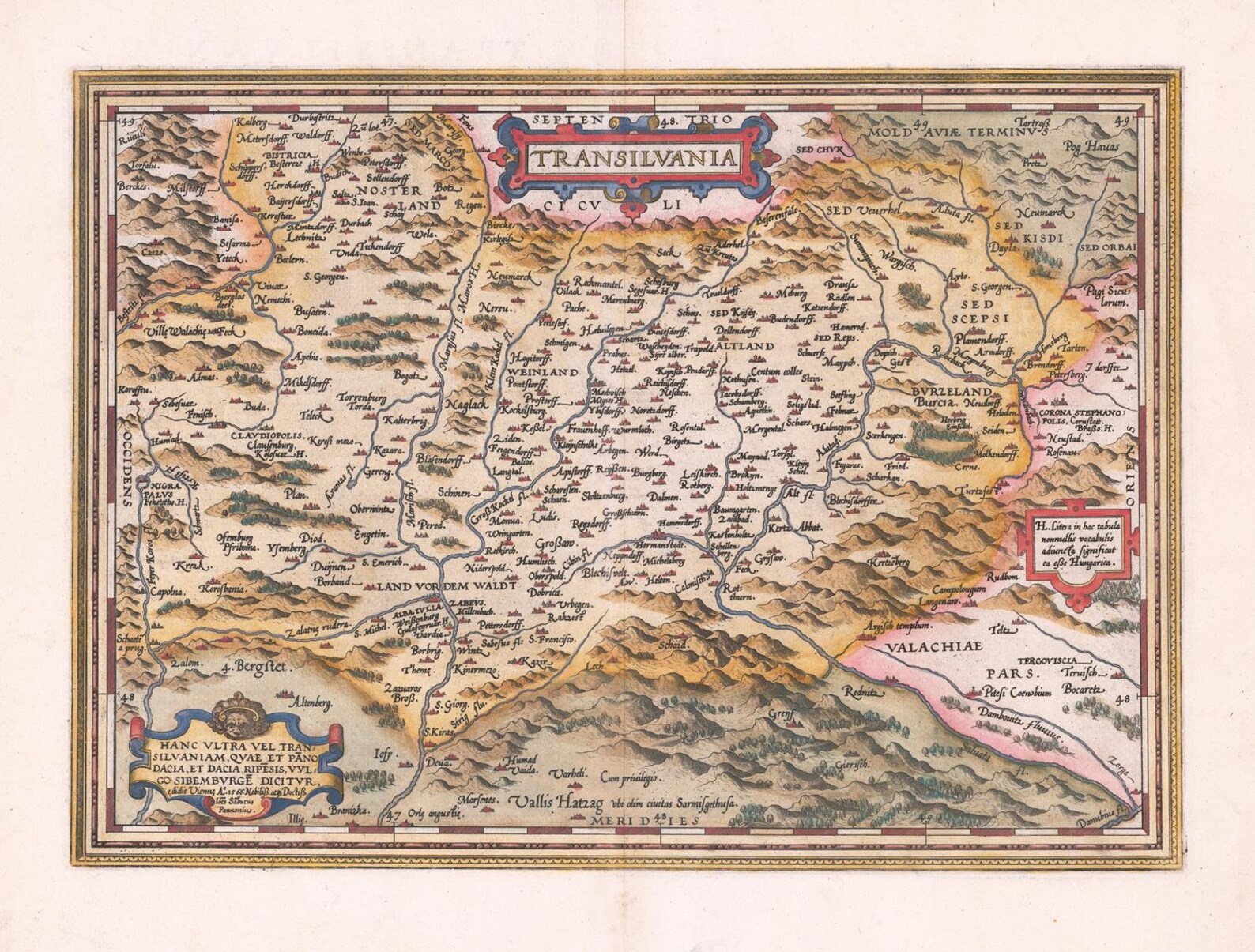 Old Map of Transylvania 1584 Very Rare Ancient Map Fine - Etsy