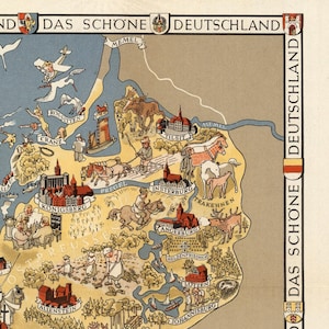 1935 Germany Map Print: Vintage Holiday Travel Decor - Etsy