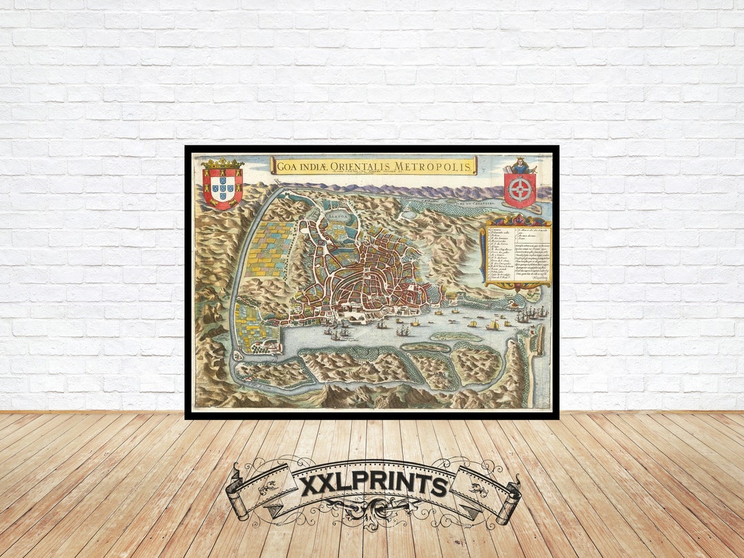 Ancient Map of Goa India, 1590: Fine Art Giclée Print - Etsy