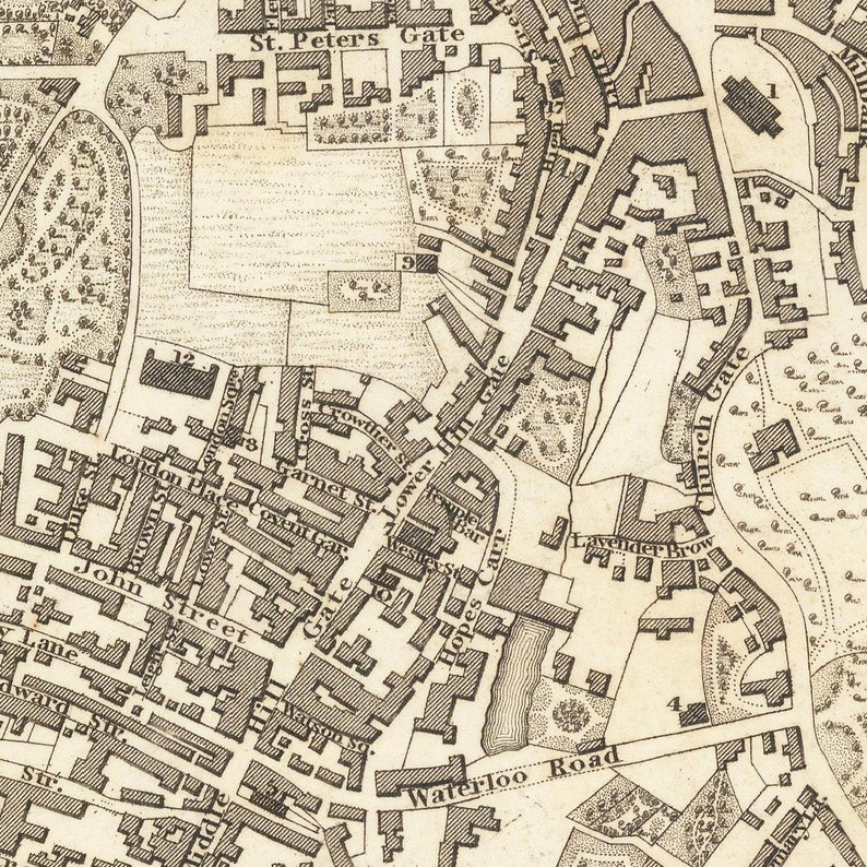 Stockport Map Print: 1824 Antique City Plan Reproduction - Etsy
