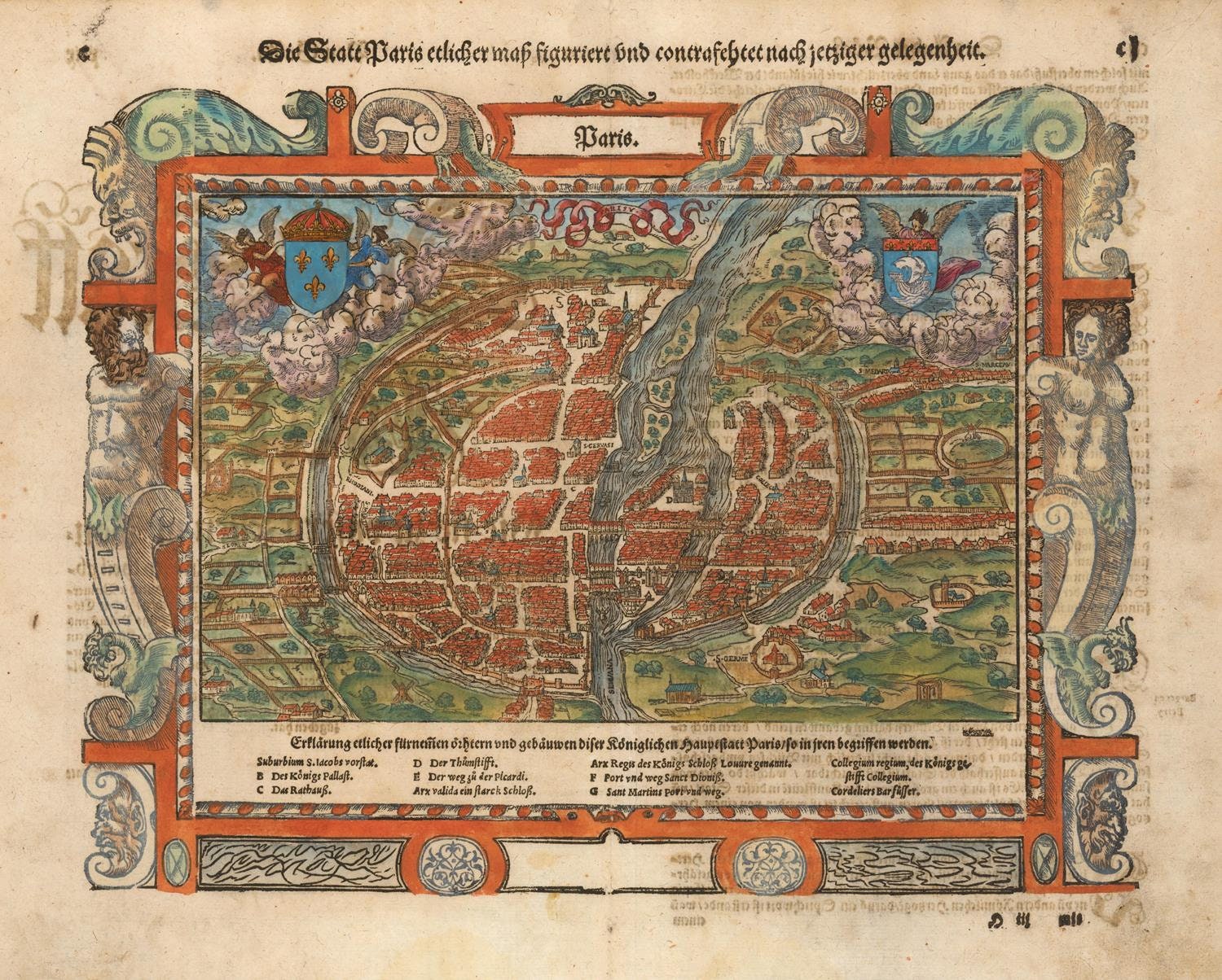 Old Map of Paris 1570 Extremely Rare Ancient Map Fine | Etsy