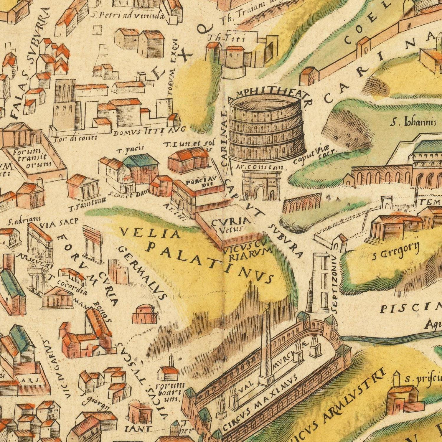 Ancient Map of Rome 1575 Very Rare Map Fine Reproduction | Etsy