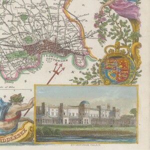 Antique Middlesex Map Print: 1840 United Kingdom County Art - Etsy