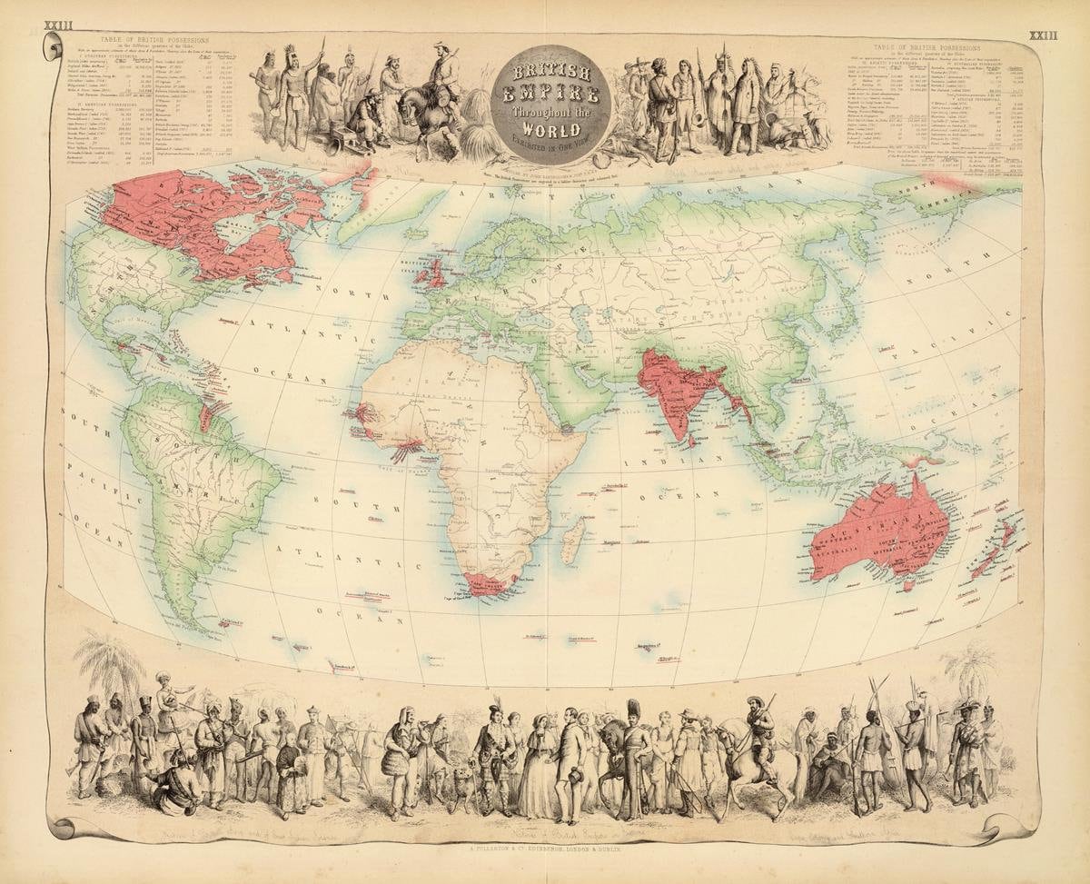 Old Map of British Empire 1872 Very Rare Map Fine - Etsy