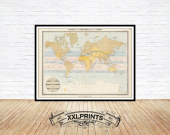 1860 World Map - Etsy