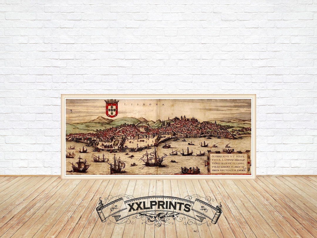 Lisbon Portugal Map Print: 1600s Antique Fine Art Reproduction - Etsy