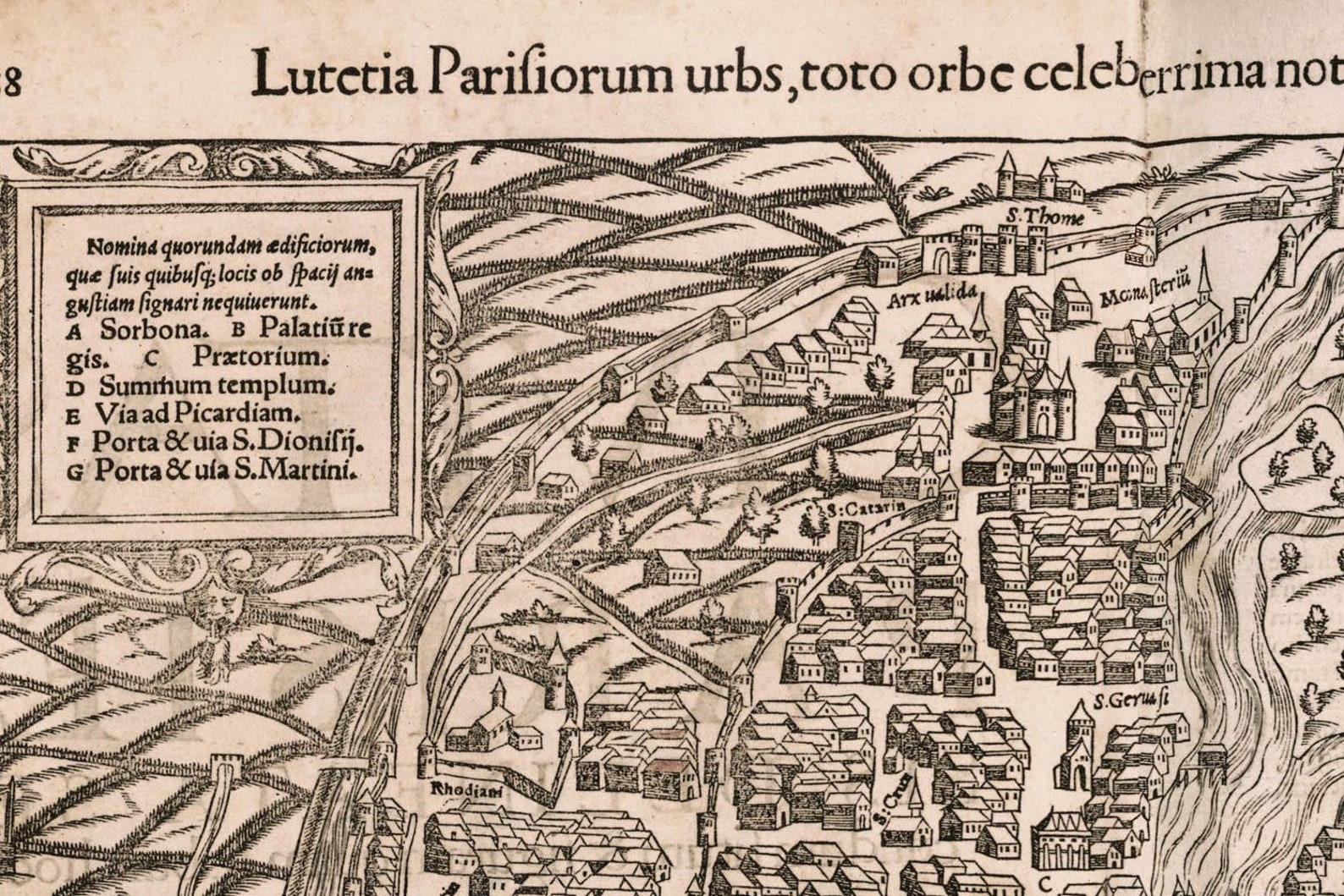 Ancient Map of Paris, 1550, Fine Reproduction, Antique Decor, Fine Art ...