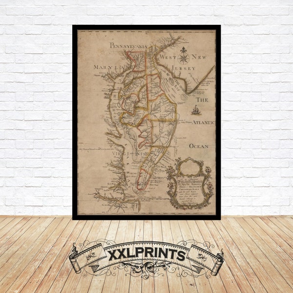 Map of Delmarva Peninsula - Etsy