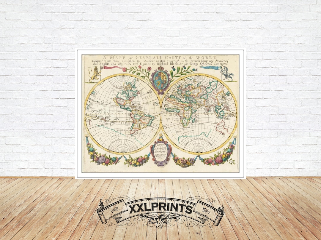 1671 World Map Print: Rare Historical Fine Art Reproduction - Etsy