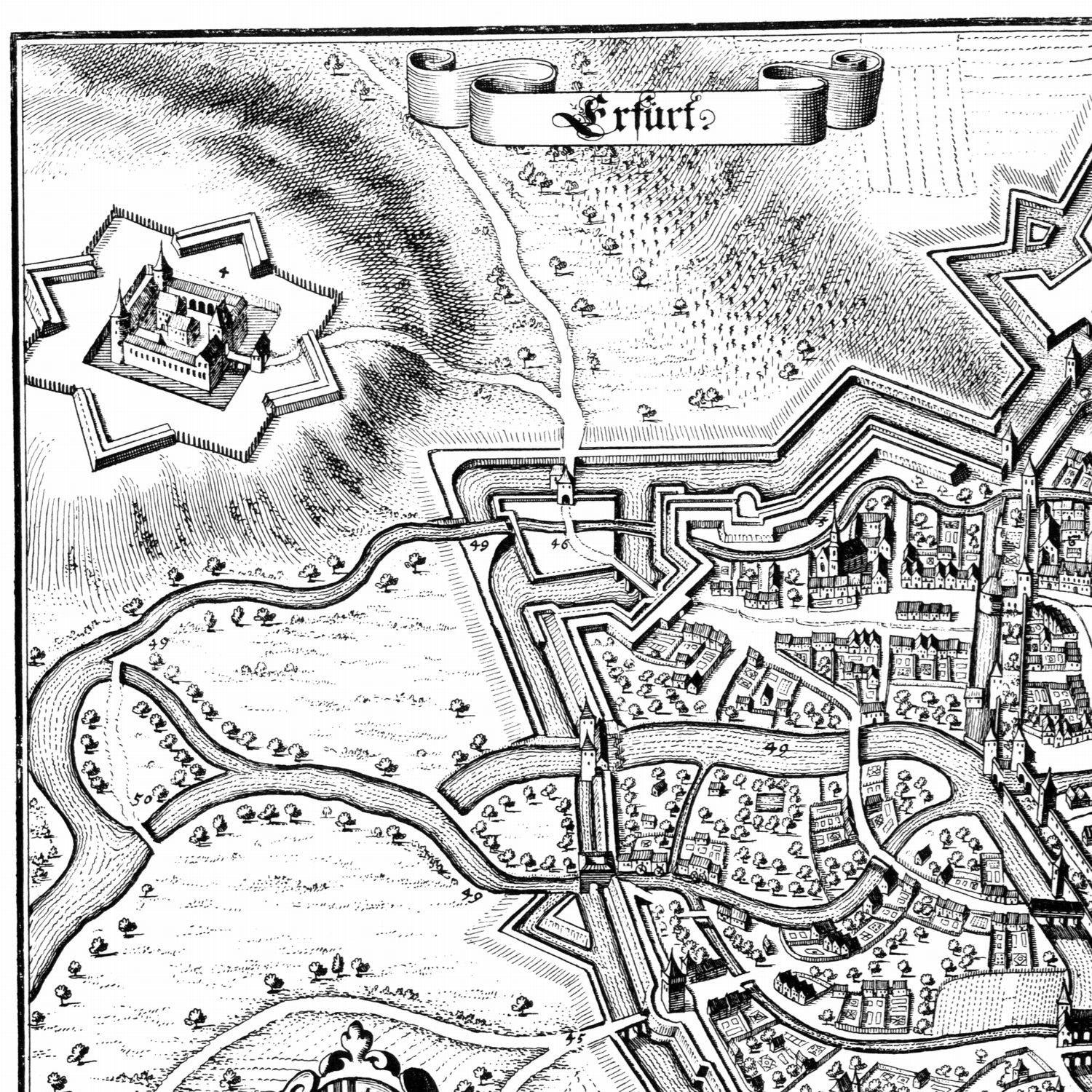 Erfurt Germany Map Print: 1650 Antique City Plan - Etsy