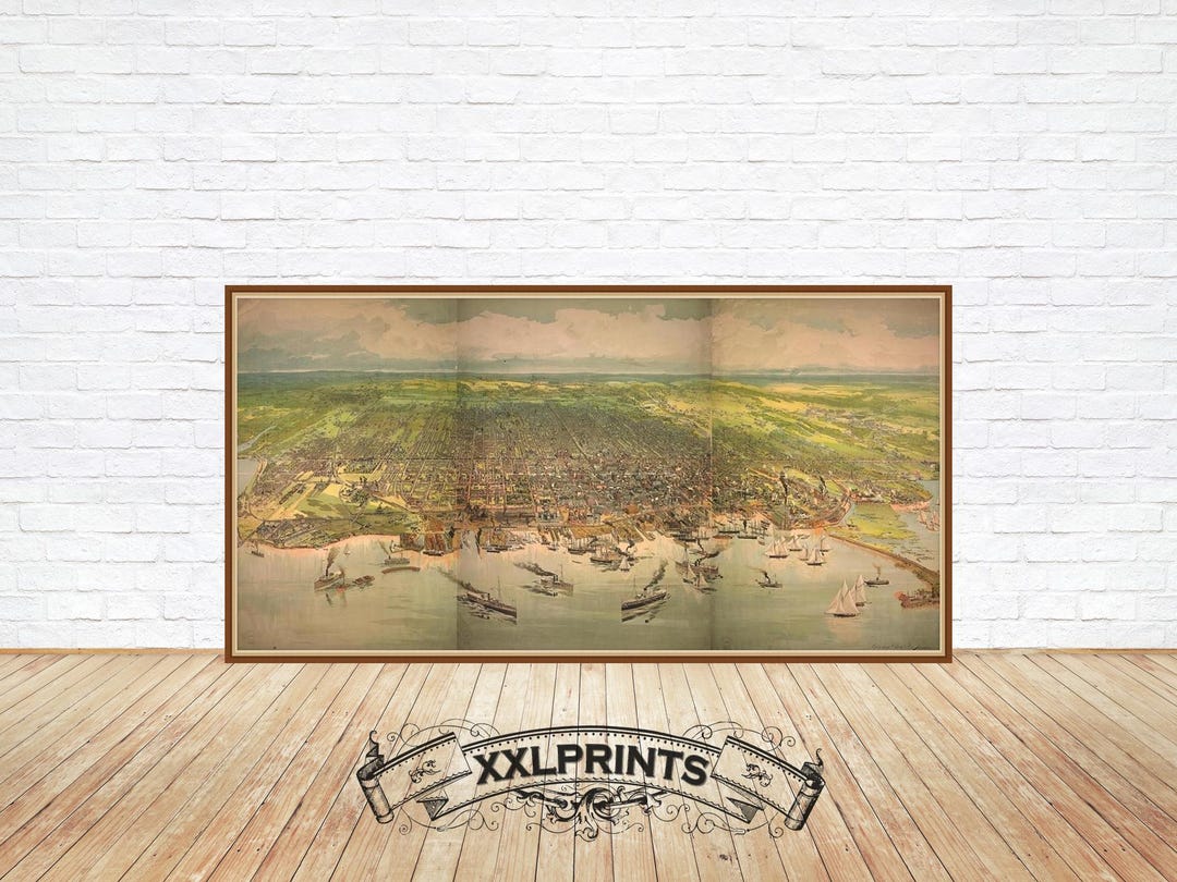 Old Map of Toronto, 1883, Aerial View, Fine Reproduction, Large Map ...