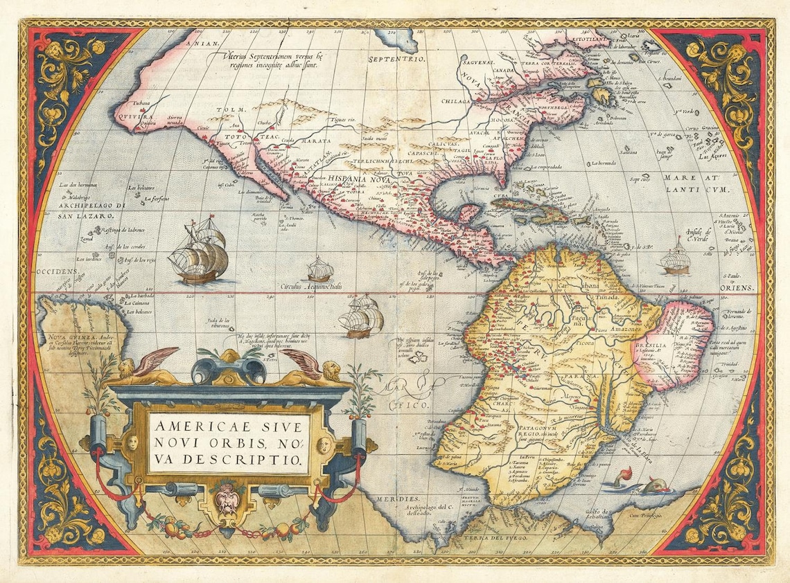 1573 Americas Map Print: Rare Ancient World Map Reproduction - Etsy