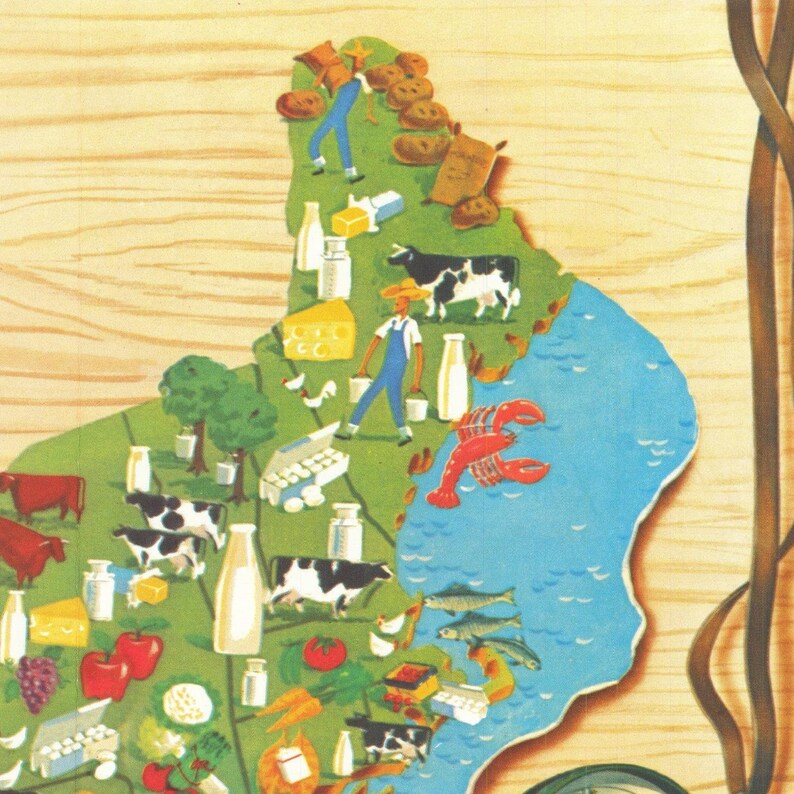 19th Century US Food Source Map: Fine Art Giclée Print - Etsy